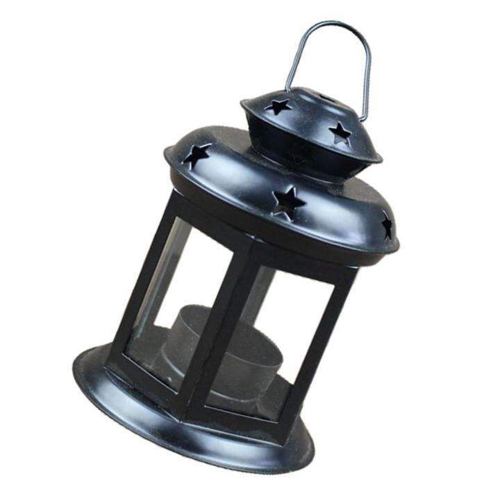 WDClever home outdoor wrought iron windproof lamp candle holder candle ...