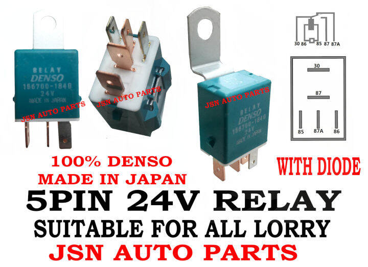 5PIN RELAY 156700-1840 24V WITH DIODE DENSO MADE IN JAPAN SUITABLE FOR ...