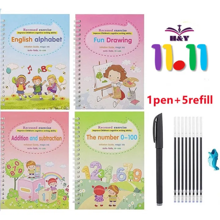 ♟Learning Books for kids Calligraphy Tracing Workbook Copybook magic ...