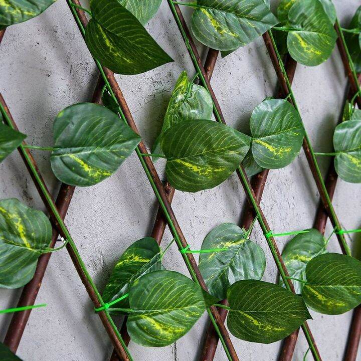 Garden Plants Expandable Fence Artificial Green Leaf Privacy Screen ...