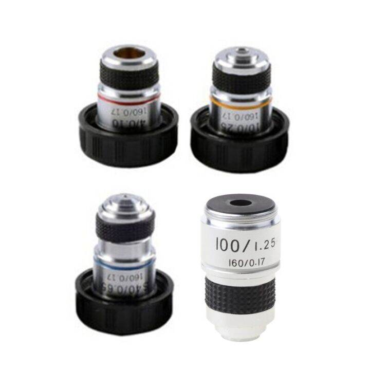 4X 10X 40X 100X Microscope Objective Lens Achromatic Objective ...