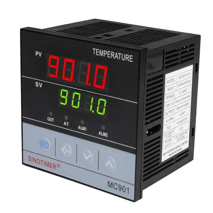 SINOTIMER MC901 Digital Waterproof PID Temperature Controller K Type PT100 Sensor Input Relay ...