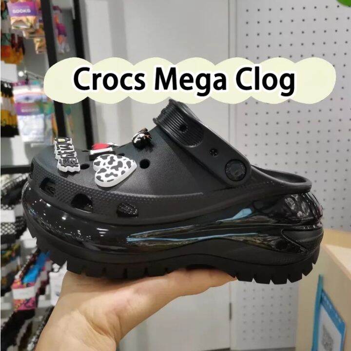 Crocs MEGA CRUSH CLOG รองเท้า crocs แท้ รองเท้าแตะเสริมส้น ร้องเท้าหัว ...
