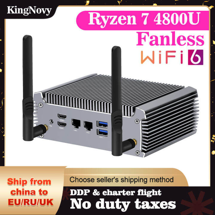 จัดส่งฟรี kingnovy fanless AMD Mini PC Ryzen 7 4700U Barebone เดสก์ท็อปคอมพิวเตอร์4K Dual HD ...