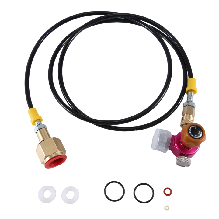 CO2 Transfer Adapter and Hose As Shown Aluminum + Brass Quick Connect ...