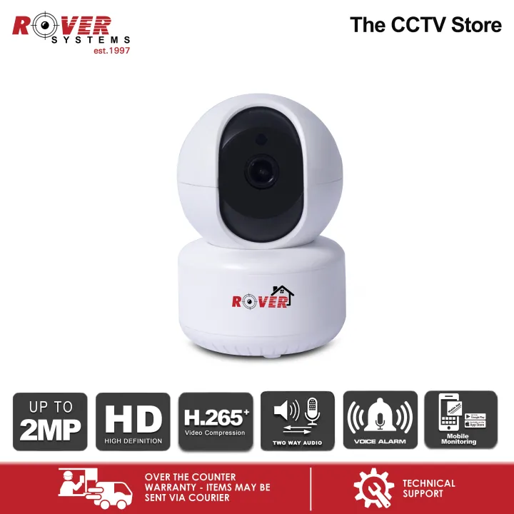 Rover Systems 1MP 720p Pan-Tilt Indoor Home WiFi Wireless CCTV Camera ...