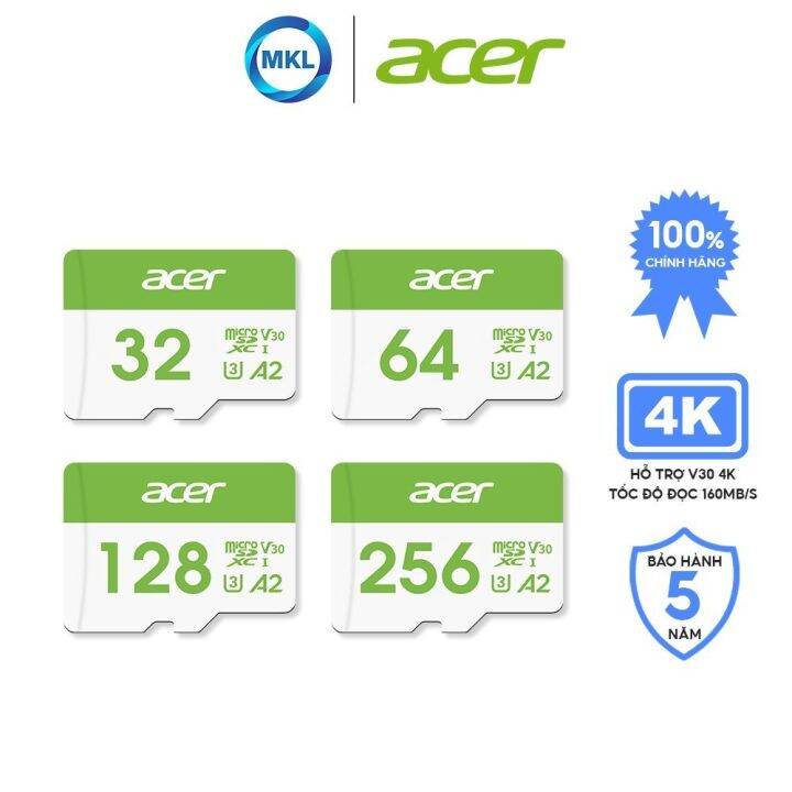 Thẻ nhớ Acer MicroSD Card MSC300 4K UHS-I tốc độ đọc/ghi lên đến 160 ...