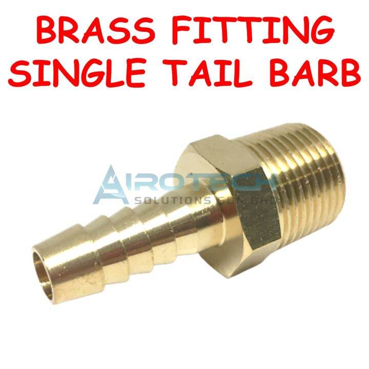 Brass Fitting Single Tail Barb Connectors Hose Thread Fitting Nipple ...