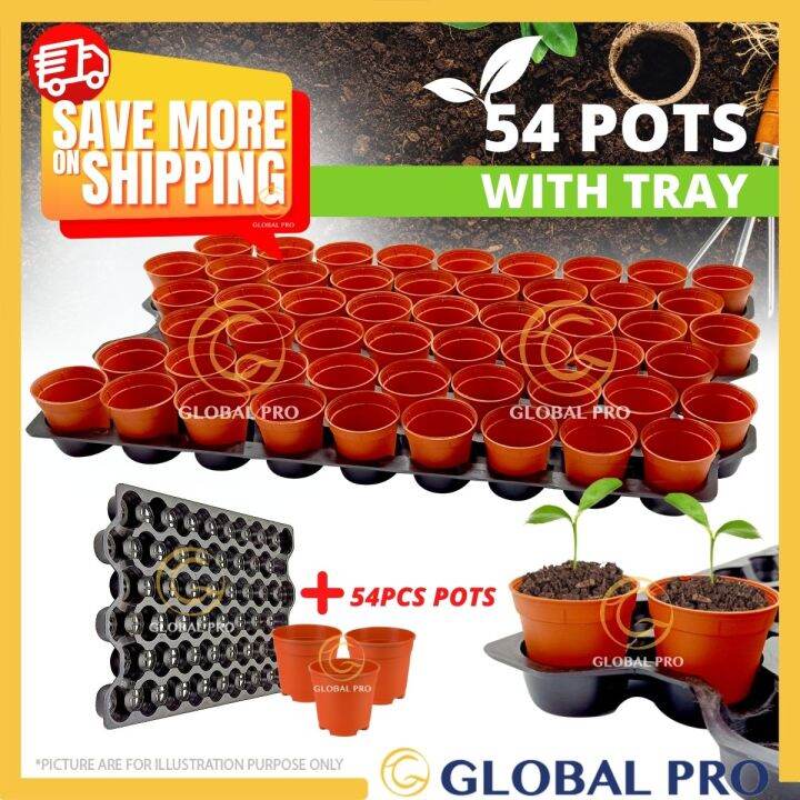 Thick Quality Tray + 54pcs Pots Professional Potting On Tray Seed ...