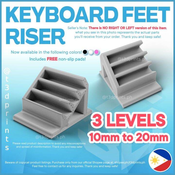 new uwtvugum 2pcs Keyboard Feet Riser Ramp Steps Stand for Mechanical ...