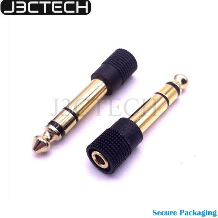 1pcs Gold 6.35mm Male plug to 3.5mm Female jack 6.35 to 3.5 Audio ...