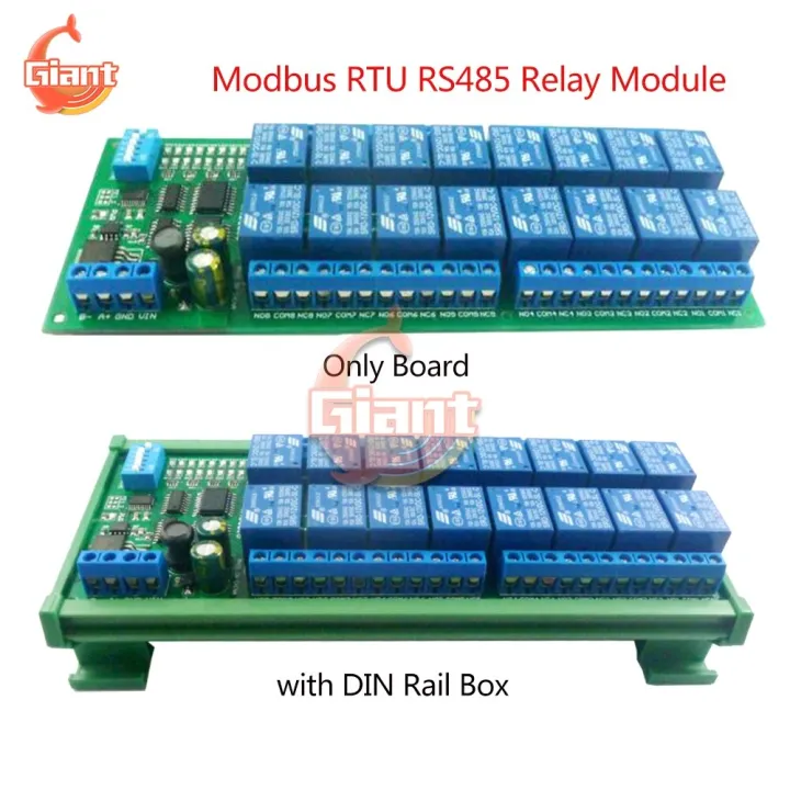 DC 12V 16CH 16-Channel Modbus RTU RS485 Relay Module Bus Remote Control ...
