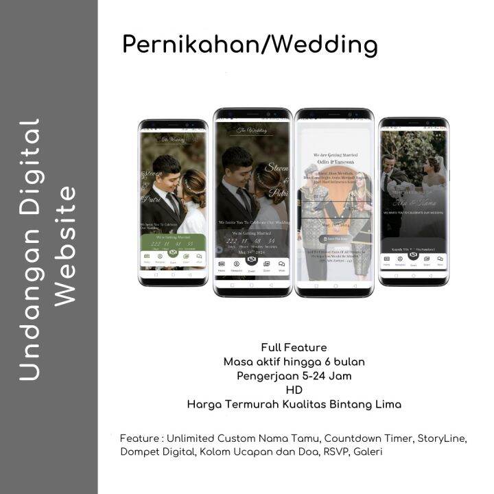 Undangan Pernikahan Digital Website Tema Modern | Lazada Indonesia