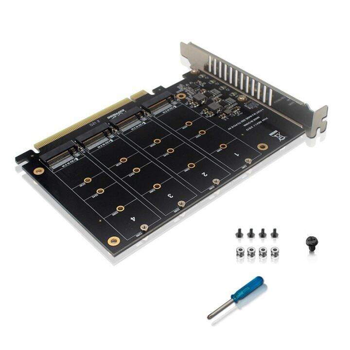PCIE to NVMEx4 M.2 M Key SSD Expansion Card PCIE X16 Riser Card Signal ...