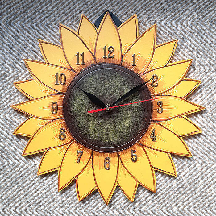 Sunflower Handmade Wooden Wall Clock | Lazada PH