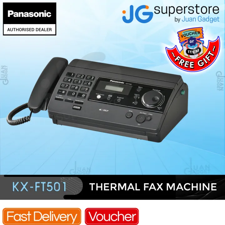Panasonic KX-FT501 Thermal Fax Machine with Fully Digital Answering System, Black | JG ...