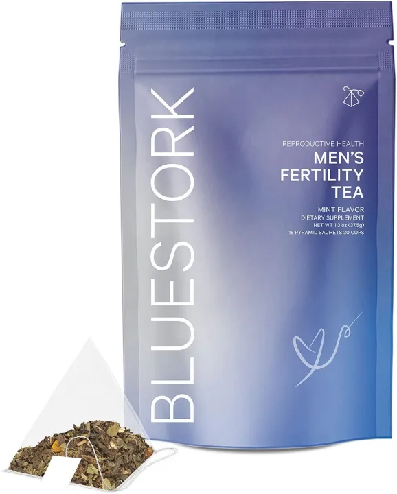 Blue Stork Men's Organic Fertility Tea, Mint Flavor 15 Pyramid Sachets ...