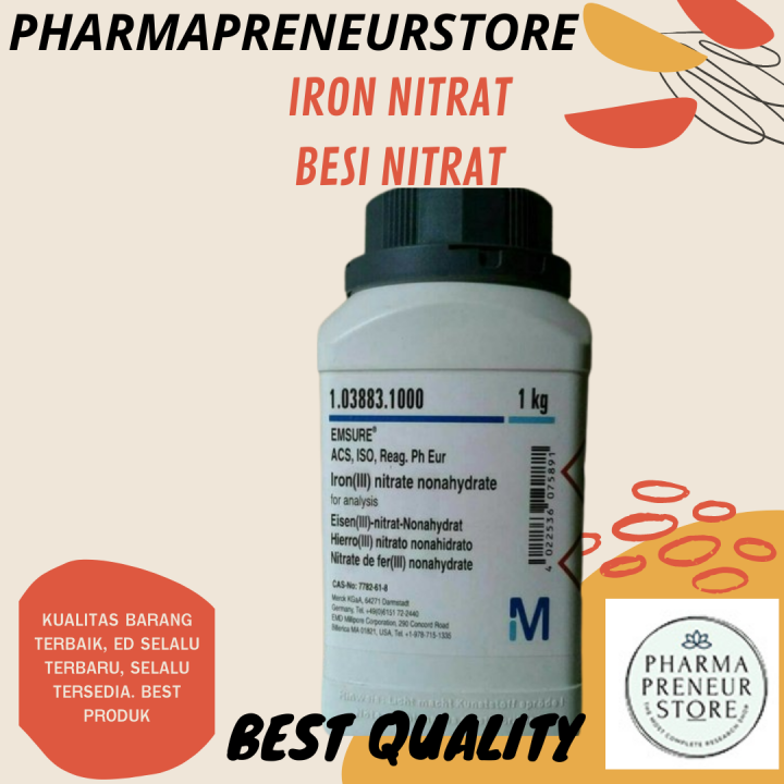 IRON NITRATE / IRON NITRAT / FeNO3 PRO ANALISA 2 GRAM KEMASAN MERCK ...