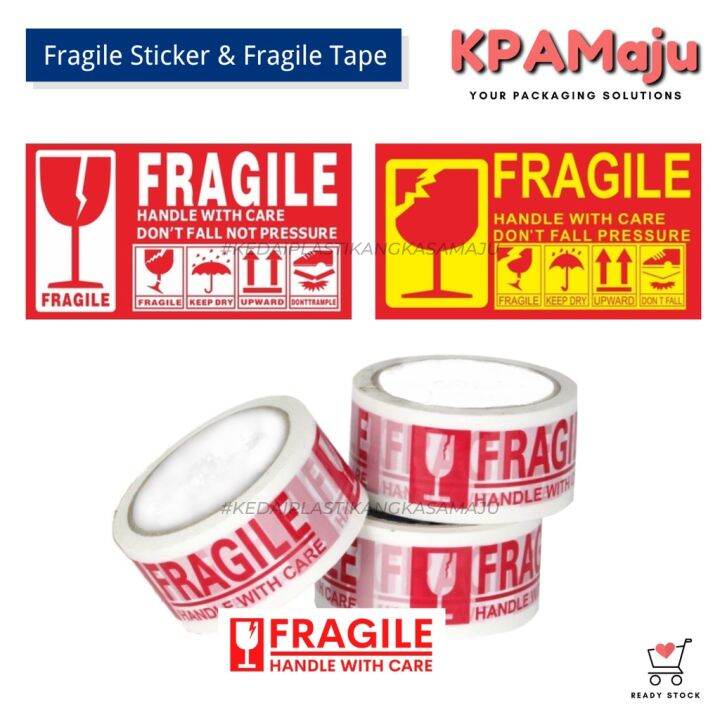 Fragile Sticker (9cm x 5cm / 13cm x 7cm) / Fragile Tape (48mm x 50y ...