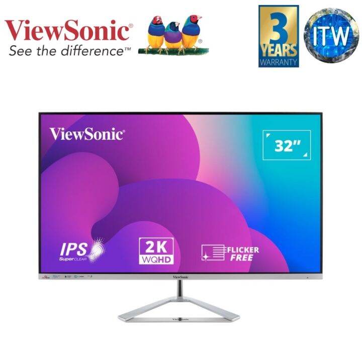 ViewSonic VX3276-2K-mhd-2 32 Ultra Slim Frameless 1440p IPS Monitor ...