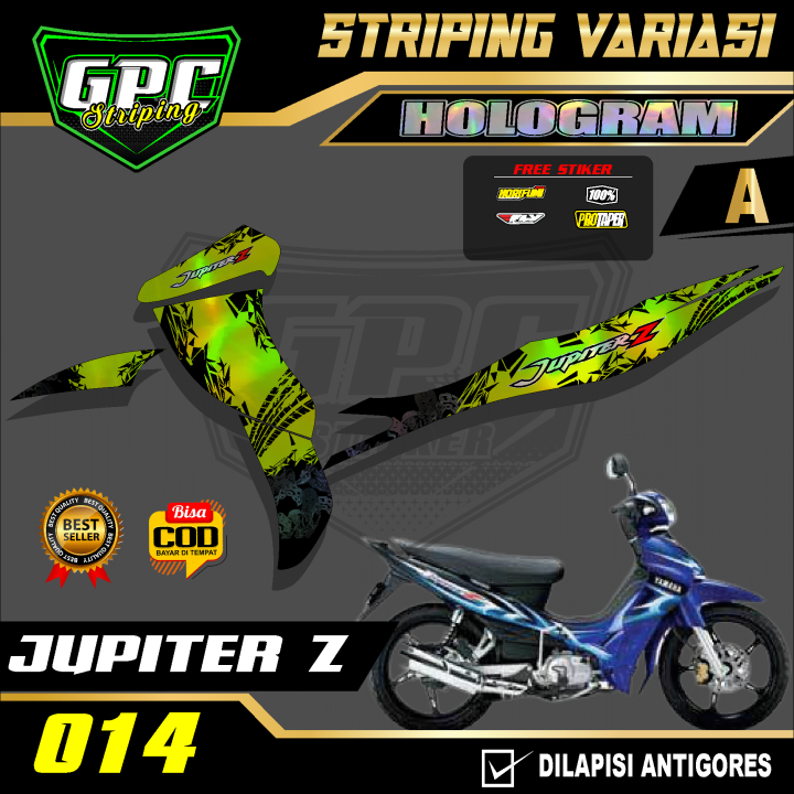 STICKER STRIPING LIST VARIASI HOLOGRAM JUPITER Z LAMA DESAIN BERCAK GPC ...