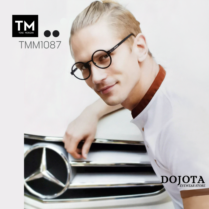 กรอบแว่นตาทรงกลม TONI MORGAN รุ่น TMM1087 - สีดำ Black Matt | Lazada.co.th