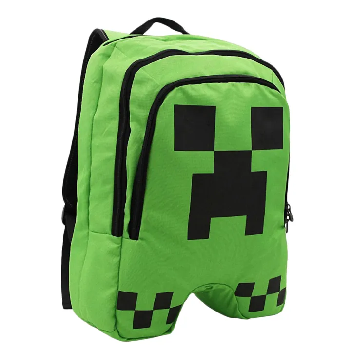 Green Minecraft Creeper Cosplay Children School Bag Teenagers Canvas ...