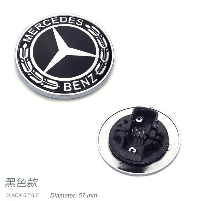 AD| Black wheat 57mm Car Hood bonnet logo for Mercedes Benz C E S class ...