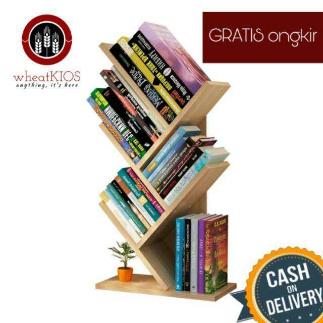 Rak Buku Susun Motif Serat Kayu | Lazada Indonesia