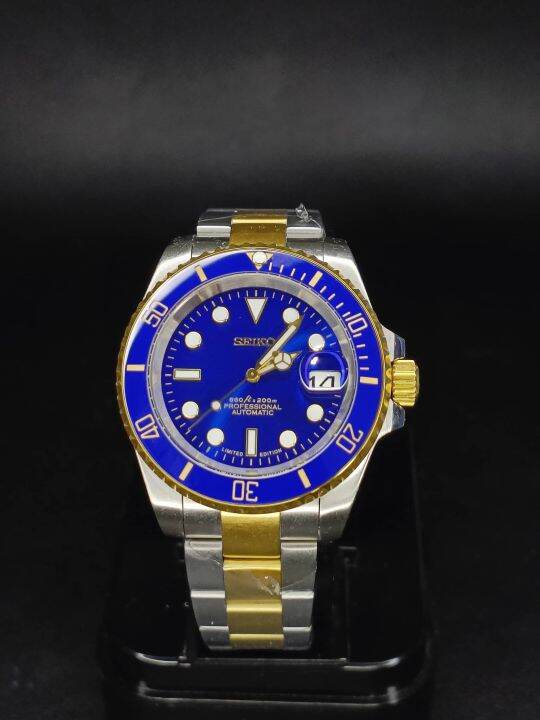 Seiko NH35 Automatic Movement Two-Tone Bluesy Custom Build | Lazada PH