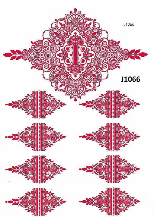 (Malaysia Stock) Henna Instant White/ Lace Tattoo Stickers Waterproof ...