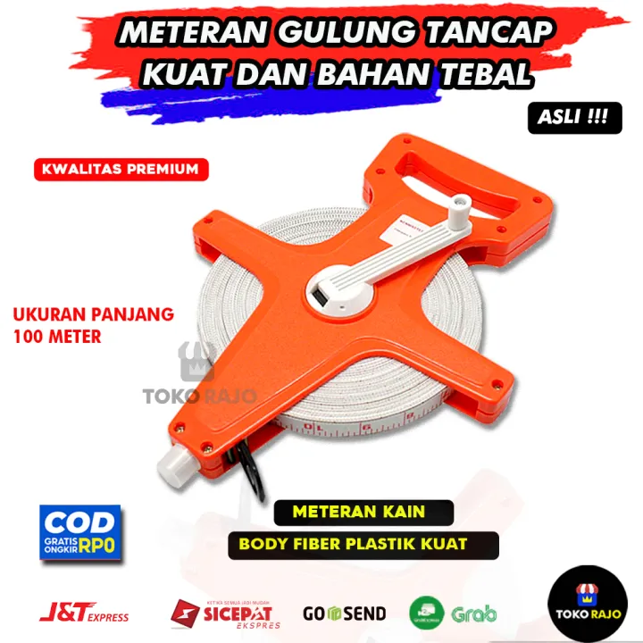 Meteran Gulung Meteran Tancap Meteran 100 Meter Meteran Tanah Meteran ...
