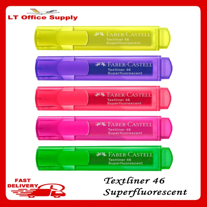 FABER-CASTELL TEXTLINER 46 SUPERFLUORESCENT HIGHLIGHTER MARKER NEON ...