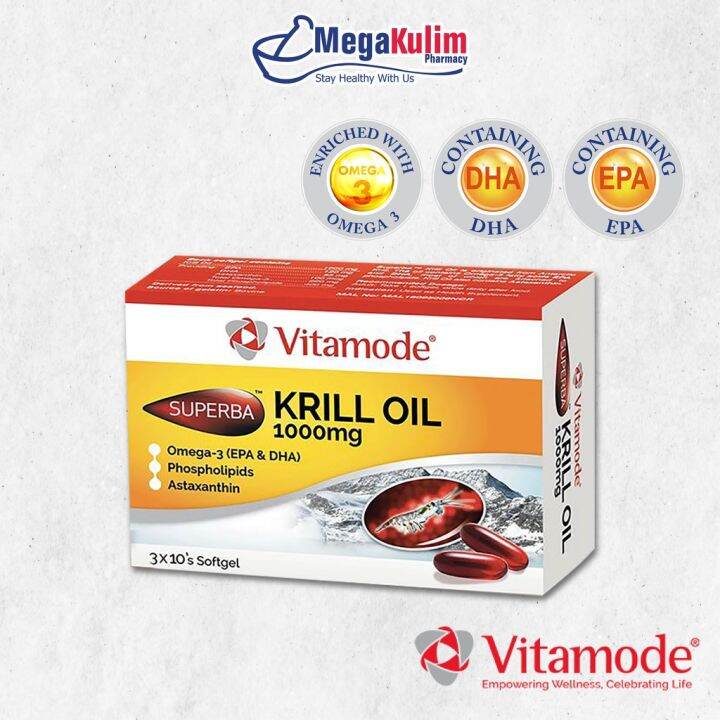 Vitamode Superba Krill Oil 1000mg 3X10 Softgel | Lazada