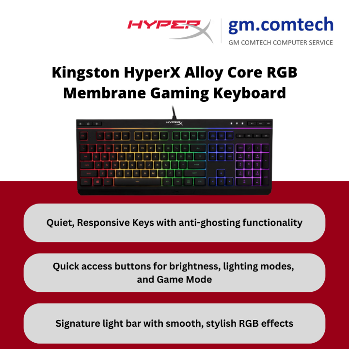 Kingston HyperX Alloy Core RGB Membrane Gaming Keyboard | Lazada