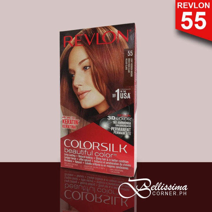 Revlon Colorsilk Light Reddish Brown 55 Permanent and Ammonia Free ...
