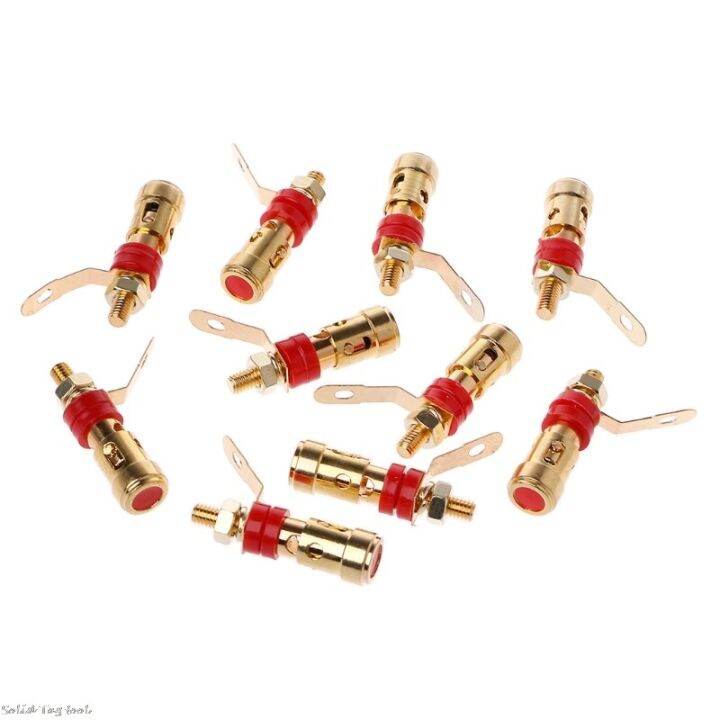 10PCS Brass Speaker Binding Post Spring Loaded Press Subwoofer Basket ...