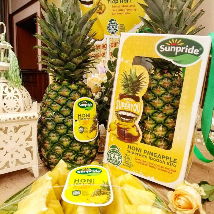 Buah Nanas Honi Tanpa Crown / Crownless Pineapple "SUNPRIDE" 1pcs 1-1 ...