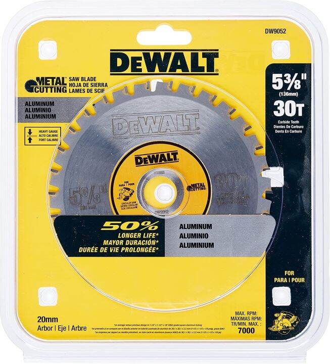 DEWALT Circular Saw Blade, 5 3/8 Inch, 30 Tooth, Aluminum Cutting ...