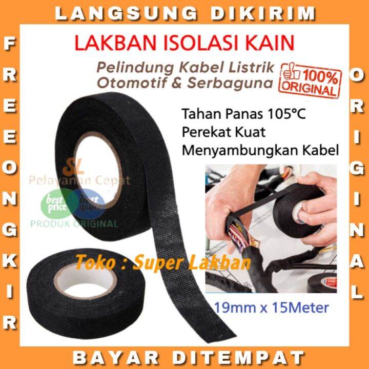 Lakban Isolasi Kain Vinyl Perekat Otomotif Kabel Listrik Wiring Harness ...
