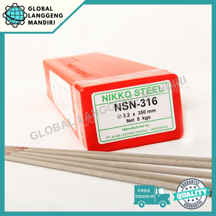 KAWAT LAS NSN 316 3.2MM NIKKOSTEEL (1KG) / KAWAT LAS STICK LISTRIK NSN316 3.2MM NIKKO | Lazada ...