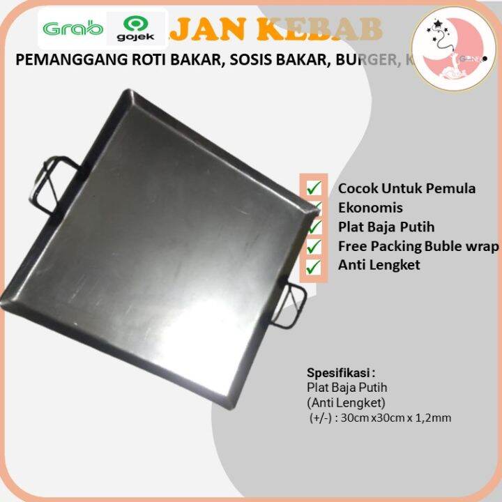 Wajan pemanggang Datar Penggorengan Burger Sosis Plus roti bakar Mini ...
