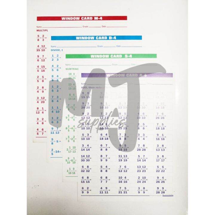 4 PCS. Addition Subtraction Multiplication Division Online Class ...