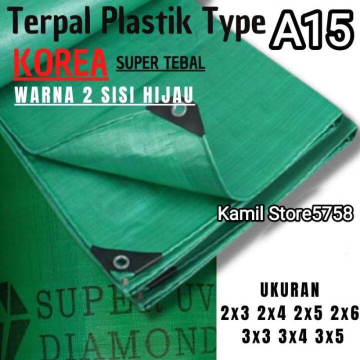Terpal tenda lembaran type a15 kualitas super warna hijau ukuran 2x3 ...