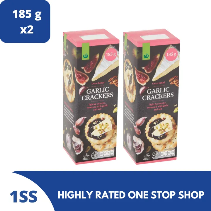 Woolworths Oven Baked Garlic Crackers, 185g set of 2 | Lazada PH