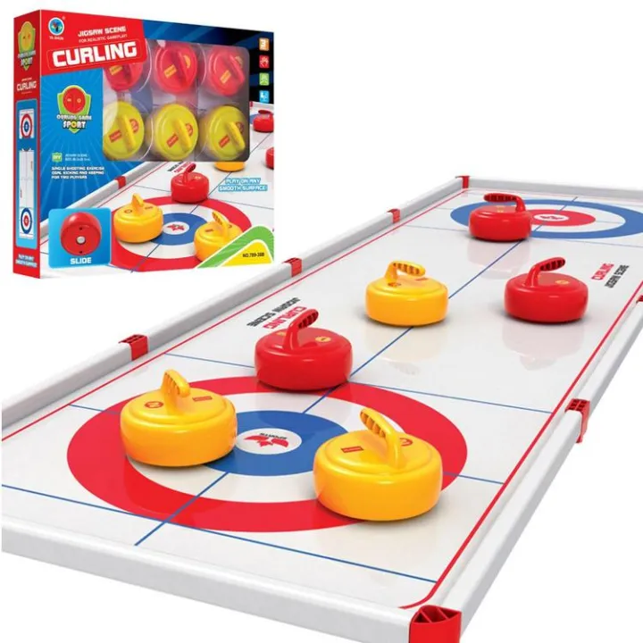 Mini Curling Game Mini Shuffleboard Table Curling Game Set Easy Set Up ...