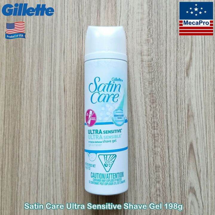 Gillette® Satin Care Ultra Sensitive Shave Gel 198g ยิลเลตต์ เจลโกนขน ...