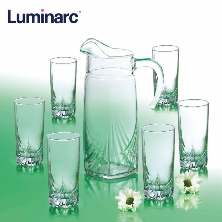 Luminarc Ascot Heat-Resistant Glass Kettle of Cold Water Bottle Cooler ...