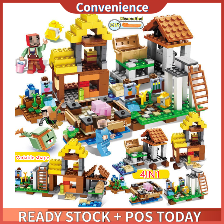 【Spot】520pcs Sets My World Building Blocks Village City Tree House ...