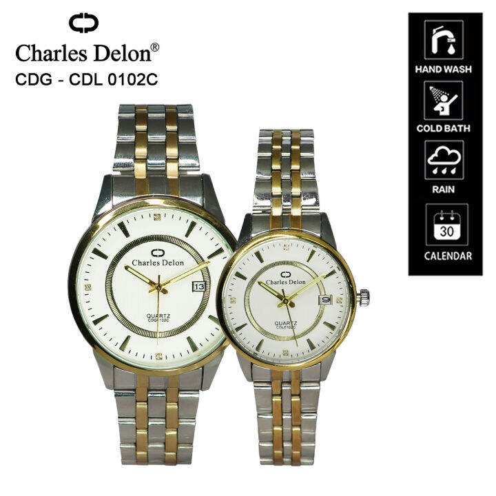 Jam Tangan Rantai Couple Charles Delon Original Bonus Kotak 0102 C RK ...